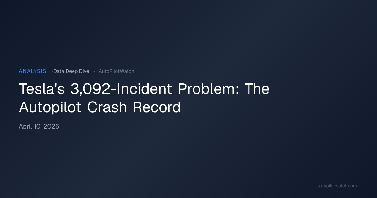 Tesla's 3,092-Incident Problem: The Autopilot Crash Record | AutoPilotWatch